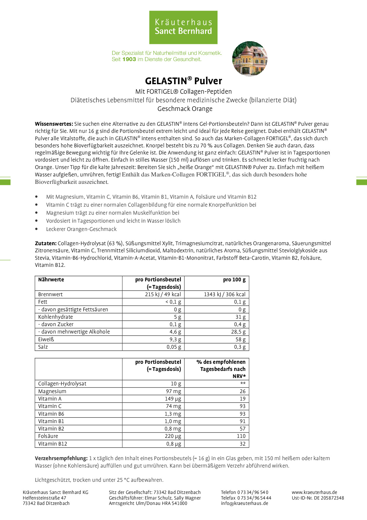 GELASTIN® Pulver 3er-Pack jetzt online kaufen | Sanct Bernhard